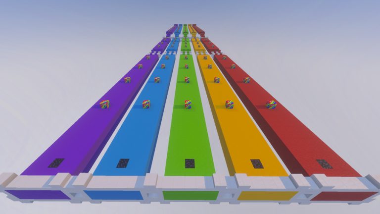 Lucky Block race map for Minecraft Bedrock 1.21.131